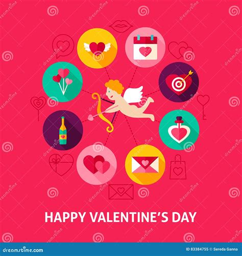 Concept Happy Valentines Day Stock Vector Illustration Of Icon