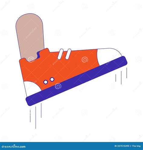 Shoe Crushing In Mid Air Cartoon Character Foot Illustration