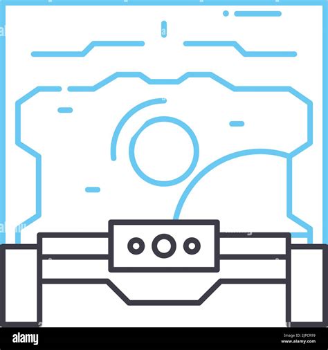 Spaceship Control Room Line Icon Outline Symbol Vector Illustration