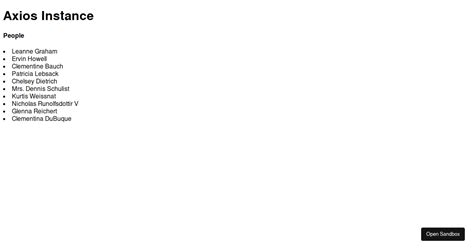 Axios Instance Codesandbox