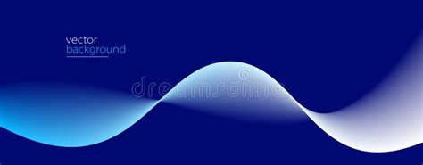 Flowing Dark Blue Curve Shape With Soft Gradient Vector Abstract Background Relaxing And