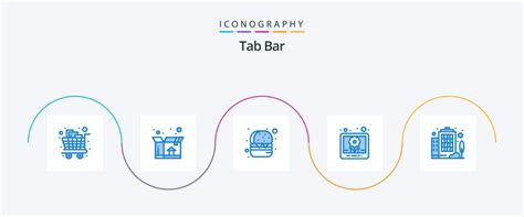 Tab Bar Blue 5 Icon Pack Including Enterprise Burger Building