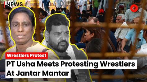 Pt Usha Jantar Mantar Pt Usha Meets Protesting Wrestlers At Jantar