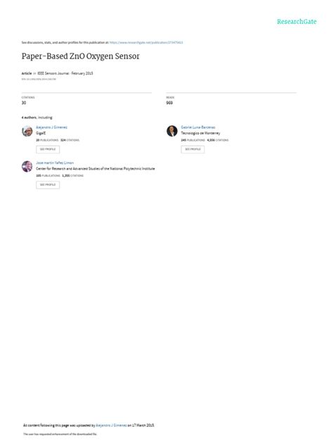 Paper O2 Sensor Pdf Ultraviolet Adsorption