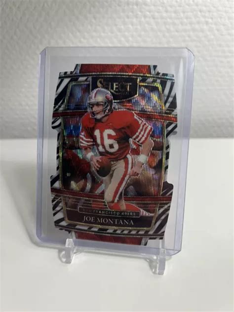 Panini Select 21 Joe Montana Zebra Prizm Diecut Concourse