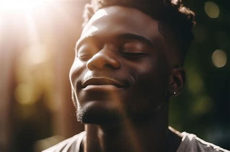 Premium AI Image A Man With His Eyes Closed And His Eyes Closed