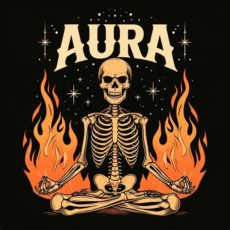 Vintage Skeleton Meditation Art With Mystical Flames T Shirt Playground