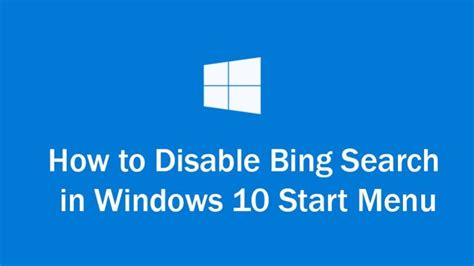 How To Disable Bing Search In Windows 10 Start Menu Thetech52