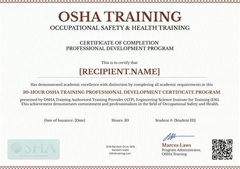 Printable Blank Osha 30 Card Printables Free Templates