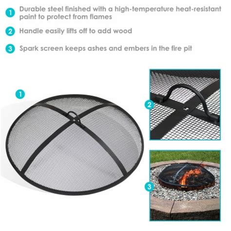 Sunnydaze 30 In Steel Round Fire Pit Spark Screen 7 5 Kroger