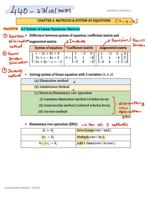 Chapter 6 62 Solving System Of Equation Using Gaussian And Gauss Jordan