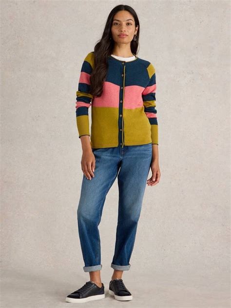 White Stuff Lulu Organic Cotton Stripe Cardigan Multi