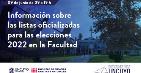 Elecciones Fcen Uncuyo 2022 Fcen Facultad De Ciencias Exactas Y