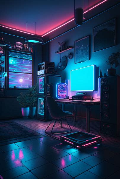 Neon Gaming Room By Antoinebernard On Deviantart