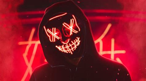 Neon Mask Guy 4k Hd Artist 4k Wallpapers Images Backgrounds Photos And Pictures