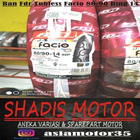 Jual Ban Motor Merk Fdr Tubeless Tipe Facio Ukuran 80 90 Ring 14 Ban