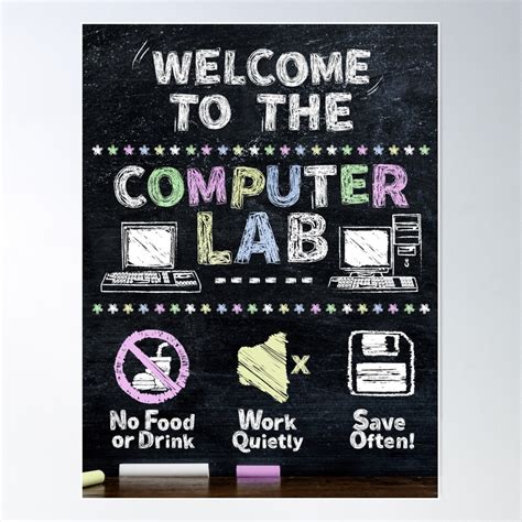 Computer Lab Class Poster Computer Lab Rules Poster Wall Art Modern Wall Decor For Living