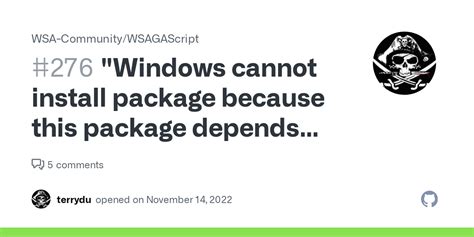 Windows Cannot Install Package Because This Package Depends On A