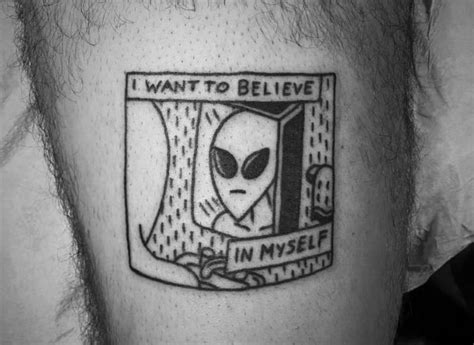 50 I Want To Believe Tattoo Designs For Men X Files Alien Ink Ideas