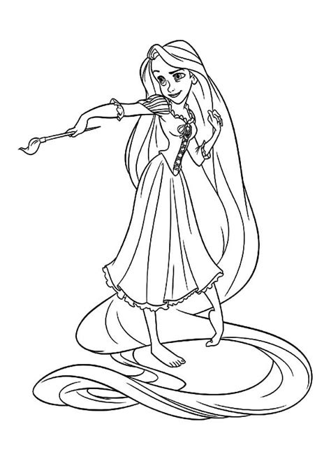 Pintura Rapunzel Para Colorear Imprimir E Dibujar Coloringonly Com