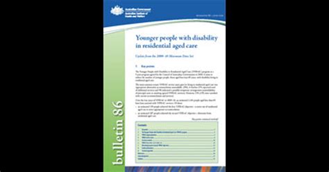 Younger People With Disability In Residential Aged Care Update From