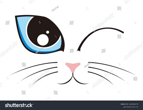 Cute Cat Face Vector Cat Eyes Stock Illustration 2268996279 Shutterstock