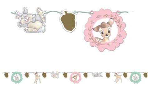 Bambi Paper Birthday Banner Paper Banners First Birthday Theme Girl