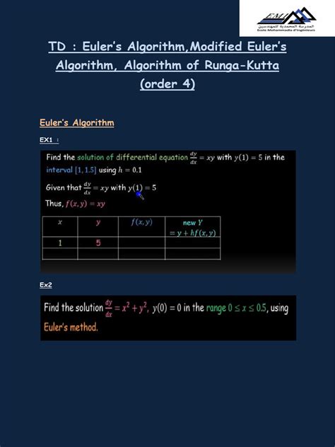 Algorithme Deuler Pdf