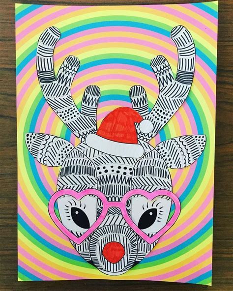 Funky Reindeer Craft Template Teaching Resource Teach Starter Reindeer Craft Christmas Art