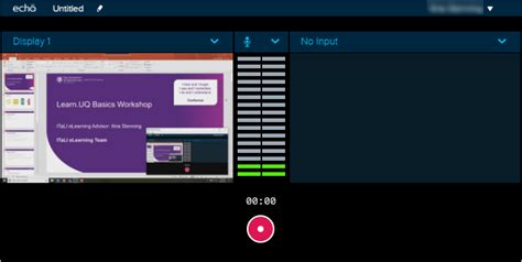 Universal Capture Create A Recording Ultra Elearning University Of Queensland