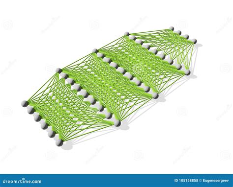 Deep Artificial Neural Network Structure Stock Illustration