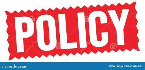 Policy Text Written On Red Stamp Sign Stock Illustration Illustration