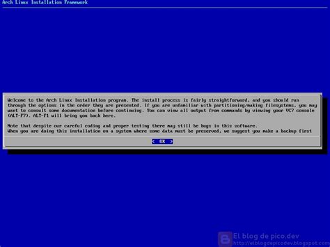 Gu A Instalaci N Arch Linux Parte I Instalaci N Base El Blog De