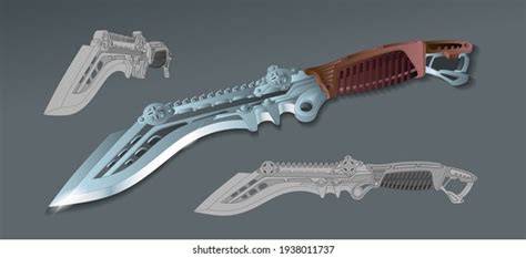 현실적인 환상적인 군사 단검 전술칼 미래의 스톡 벡터로열티 프리 1843791547 Shutterstock
