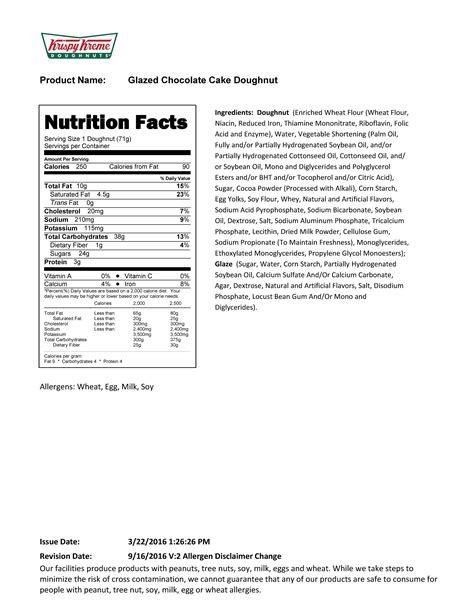 Krispy Kreme Nutrition Facts Canada Besto Blog