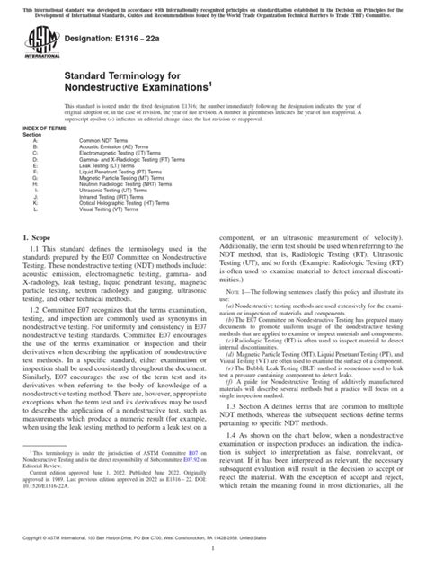 Astm E 1316 22a Pdf Nondestructive Testing Materials Science