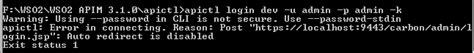 Error While Logging Into A New Environment Using Wso Apictl Tool