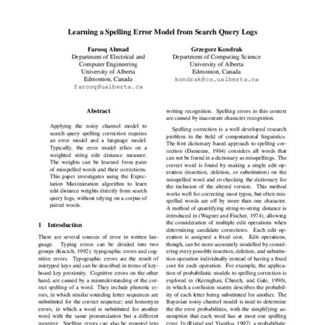 Learning A Spelling Error Model From Search Query Logs Acl Anthology