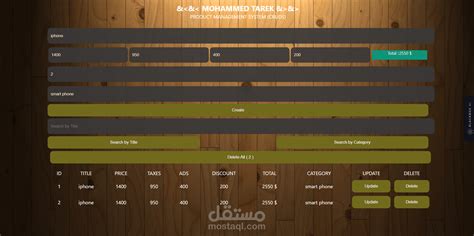 Product Management System Cruds مستقل
