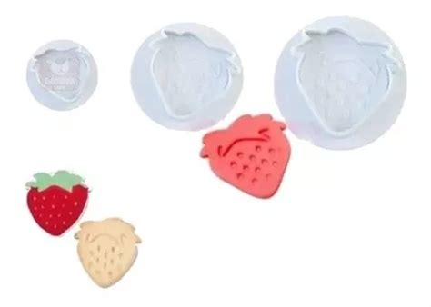 Set X Molde Cortante Con Expulsor Frutilla Fresa Belgrano