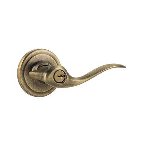 Defiant Olympic Antique Brass Entry Lever 721 175 H The Home Depot