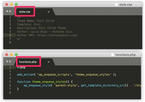 Code personnalisé dans Divi où ajouter du CSS JavaScript PHP