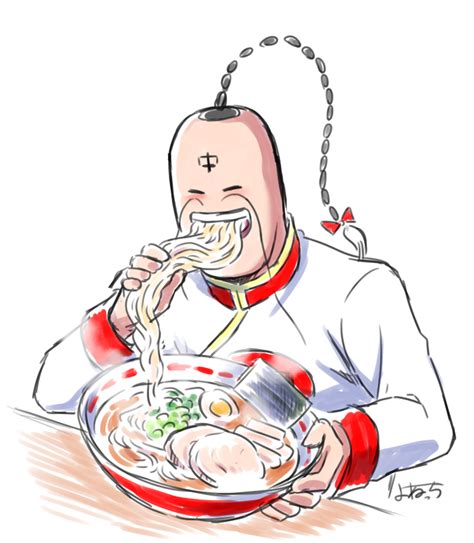 「素手でラーメン食べるラーメンマン 」よねっちのイラスト