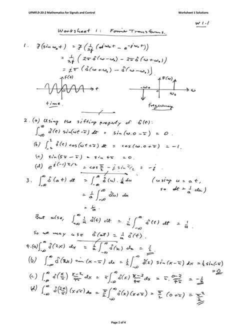 Solution Ufmfl Mathematics For Signals And Control Fourier