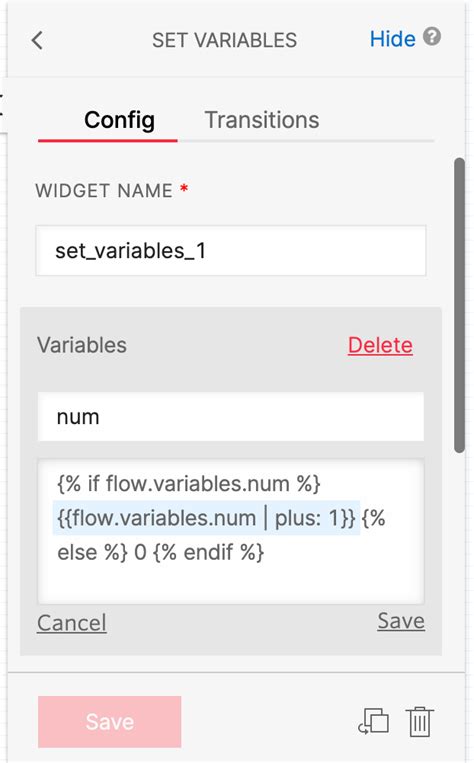 Set Variables Widget Twilio