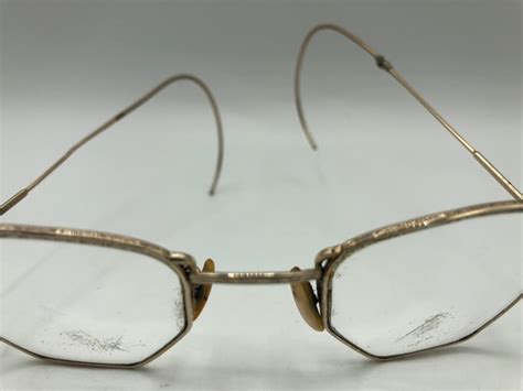 Antique 12k Gf Octagon Gold Filled Wire Rim Glasses 1 10 Etsy