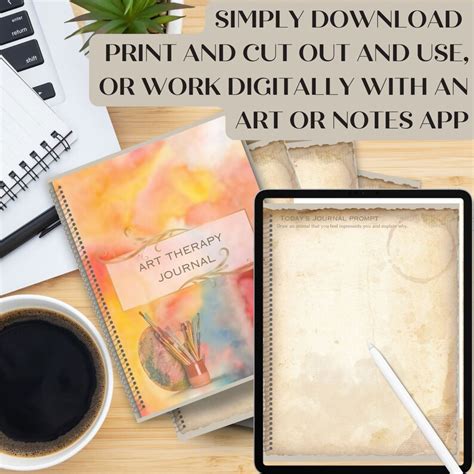 Art Therapy Journal 50 Printable Prompts For Self Care And Mental