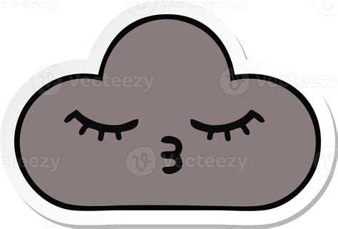 Sticker Of A Cute Cartoon Storm Cloud 36341628 Png