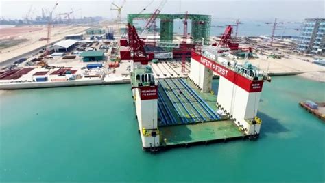 Video Construction And Installation Of 1st Caisson At Tuas Terminal Port