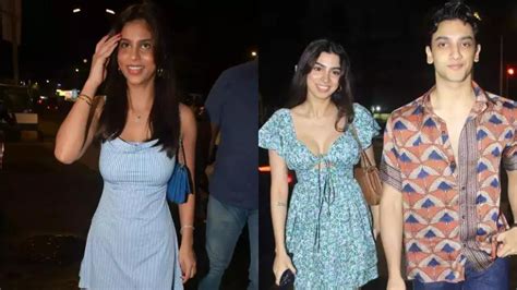 Suhana Khan Khushi Kapoor Twin In Blue As They Attend Mihir Ahujas